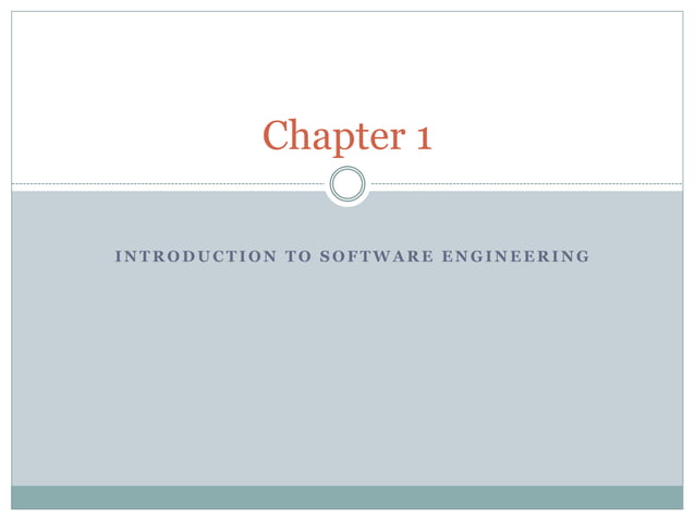 Chapter 1.pptxs Introduction to software Engineering | PPTX