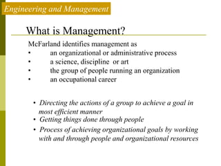 Engineering management and it's importance | PPT