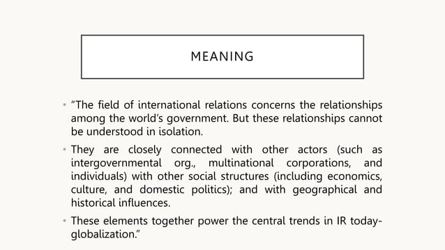 international relations , economic relations | PPTX | Business Banking ...