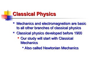Chapter 1 introduction of physic for student | PPT