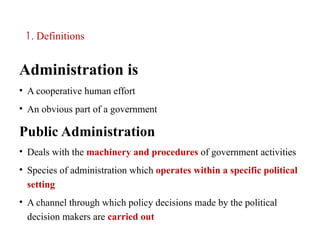 chapter1. introduction to public adminstration | PPTX