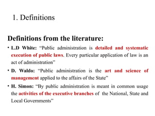 chapter1. introduction to public adminstration | PPTX