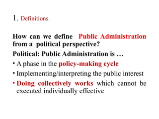 chapter1. introduction to public adminstration | PPTX
