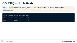 01 Querying a database - INTERMEDIATE SQL | PPT
