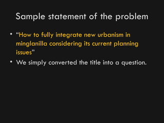 ARCHITECTURAL RESEARCH CHAPTER ONE FORMAT | PPTX