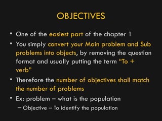 ARCHITECTURAL RESEARCH CHAPTER ONE FORMAT | PPTX