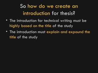ARCHITECTURAL RESEARCH CHAPTER ONE FORMAT | PPTX