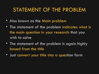 ARCHITECTURAL RESEARCH CHAPTER ONE FORMAT | PPTX
