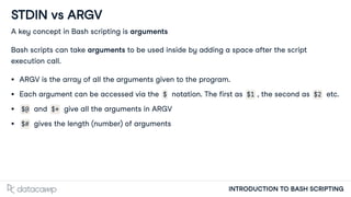 introduction to BASH scripting indtroduction and refresher | PDF