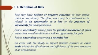 Overview the risk management_ for the education at university. | PPTX