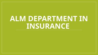 ALM in Insurance: Definition and fundamentals | PPT