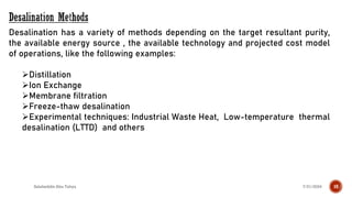 Introduction to Water Desalination , thermal and RO | PDF