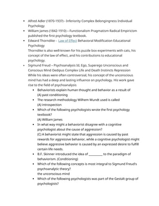 Introduction To Psychology Chapter 1 by Atkinson & hilgard's book | DOCX