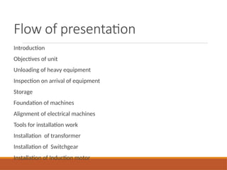 presentation on installation of electrical equipment | PPTX