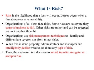Risk Management and Analysis Chapter 1-Introduction | PPT