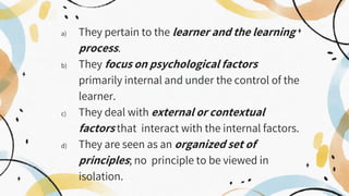 Chapter 1 - Learner-Centered Psychological Principles | PDF