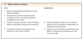 Chapter 1 chemistry igcse states of matter | PDF