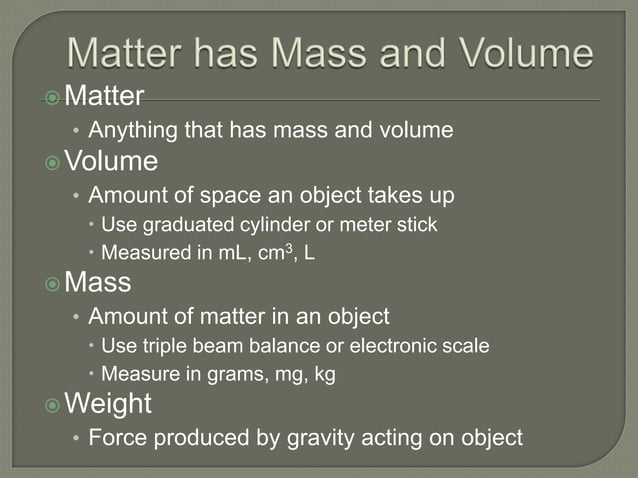 Applied Chapter 1.2 : Describing Matter | PPTX | Chemistry | Science