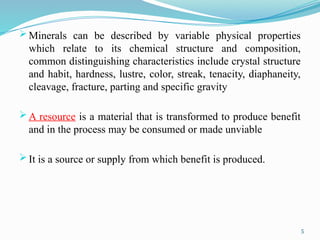 mineral exploration and resource evaluation | PPTX