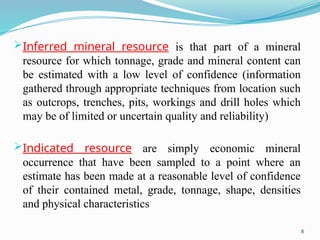 mineral exploration and resource evaluation | PPTX