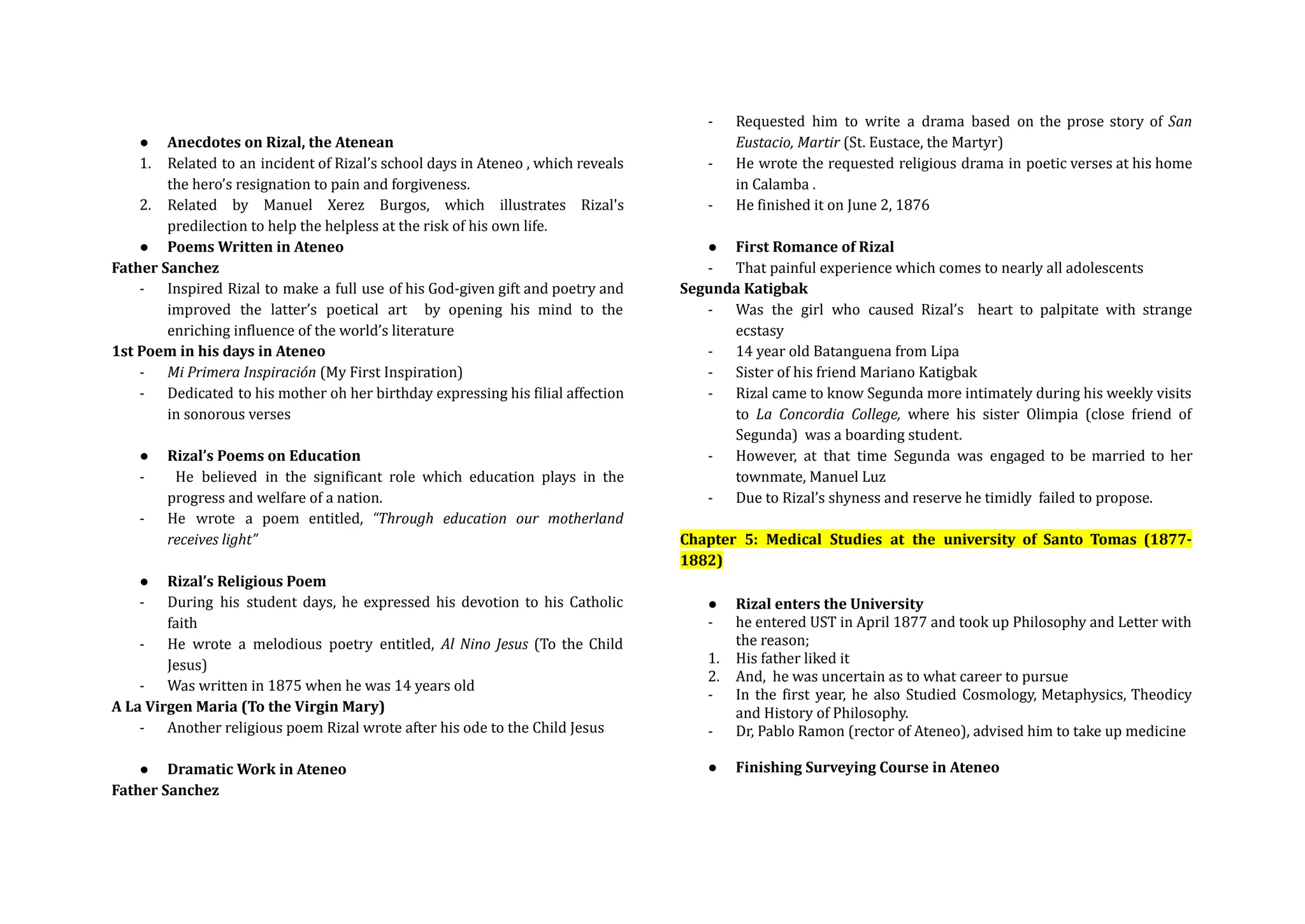 Rizal life and works CHAPTER 1-6 Rizal early life | PDF