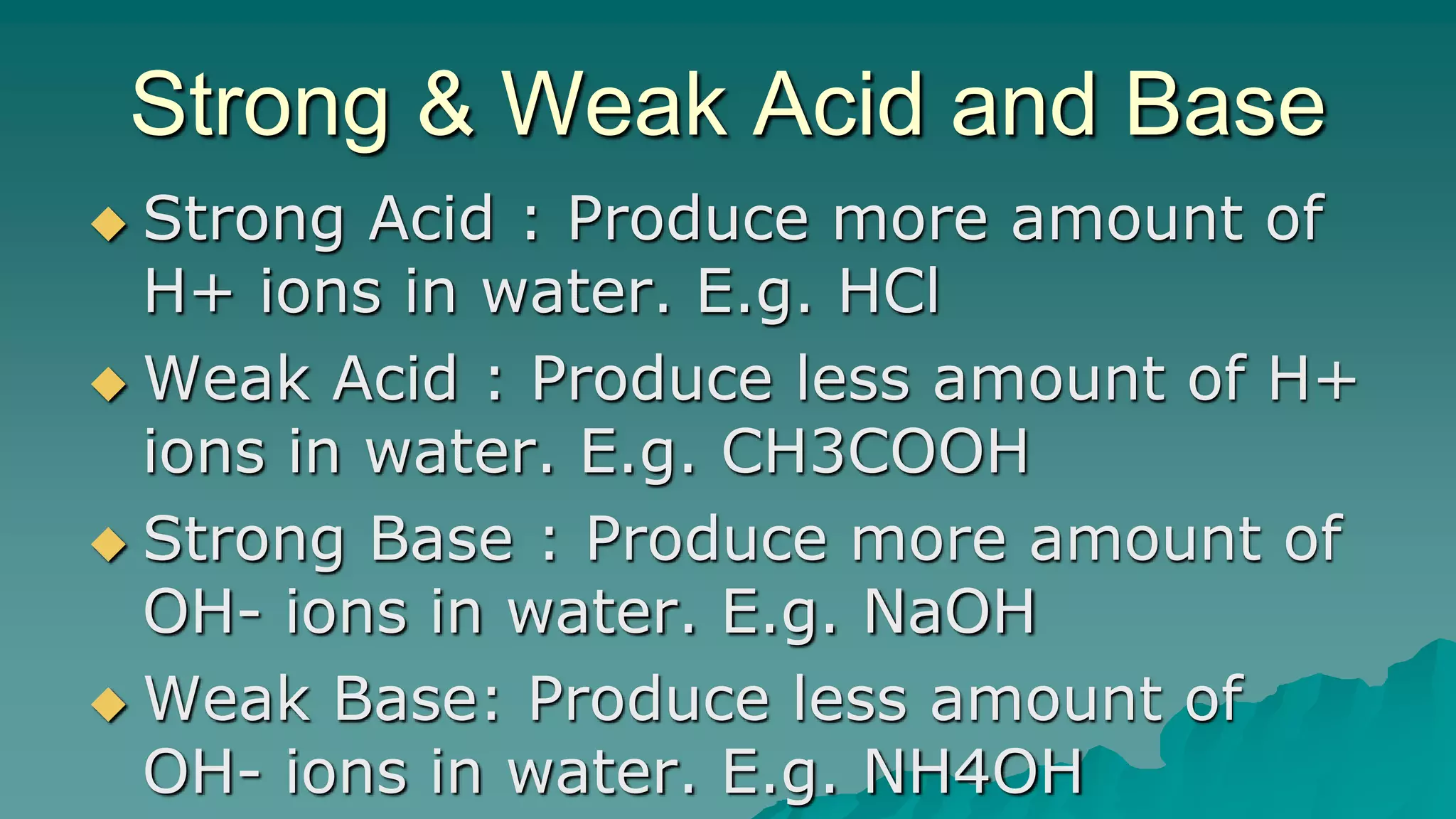 Chapter No 1 : Acids, Bases and Buffers | PPTX