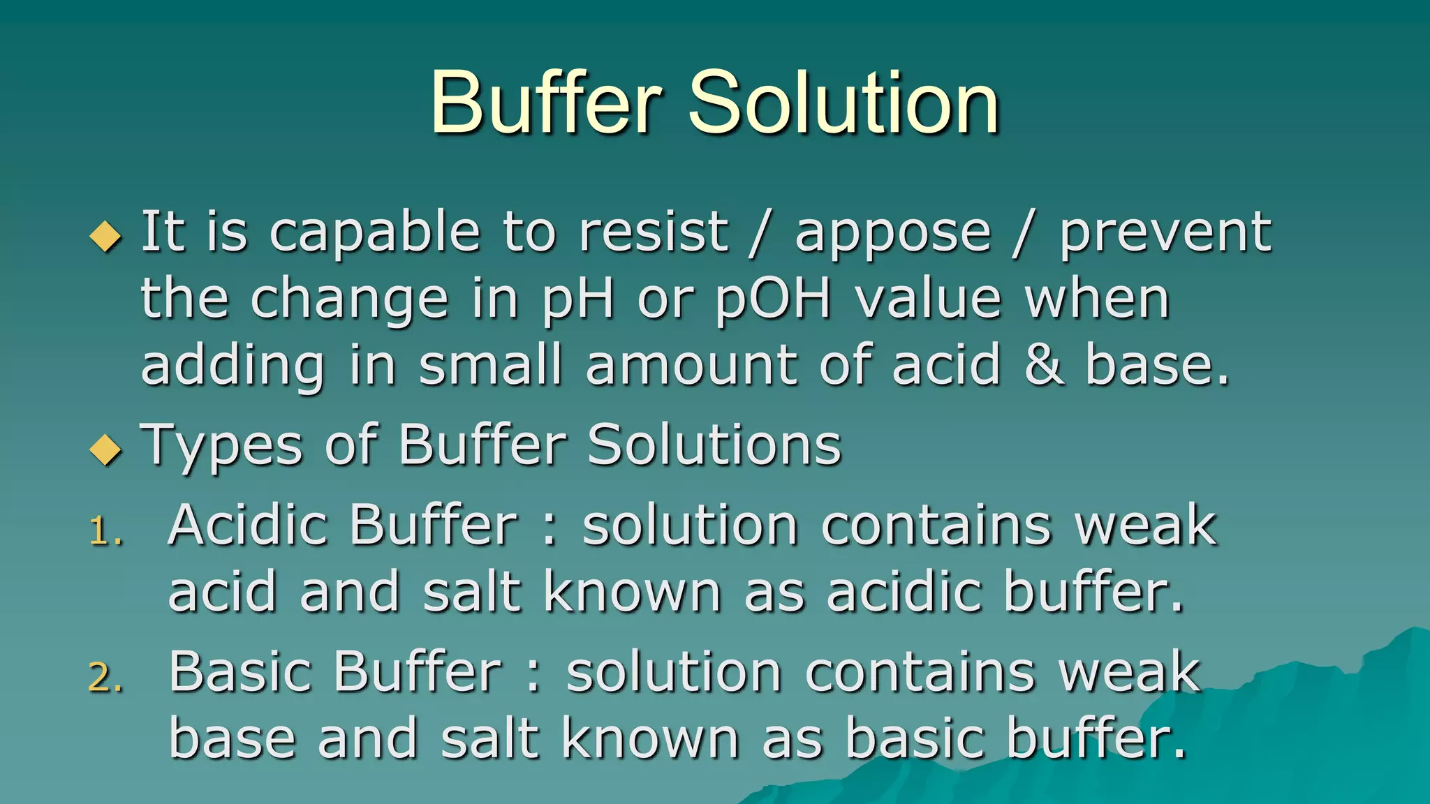 Chapter No 1 : Acids, Bases and Buffers | PPTX