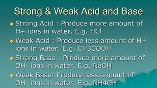 Chapter No 1 : Acids, Bases and Buffers | PPTX