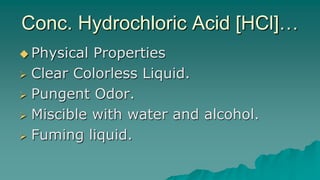 Chapter No 1 : Acids, Bases and Buffers | PPTX