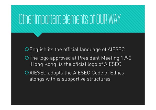 Chapter 1 AIESEC Way | PPT