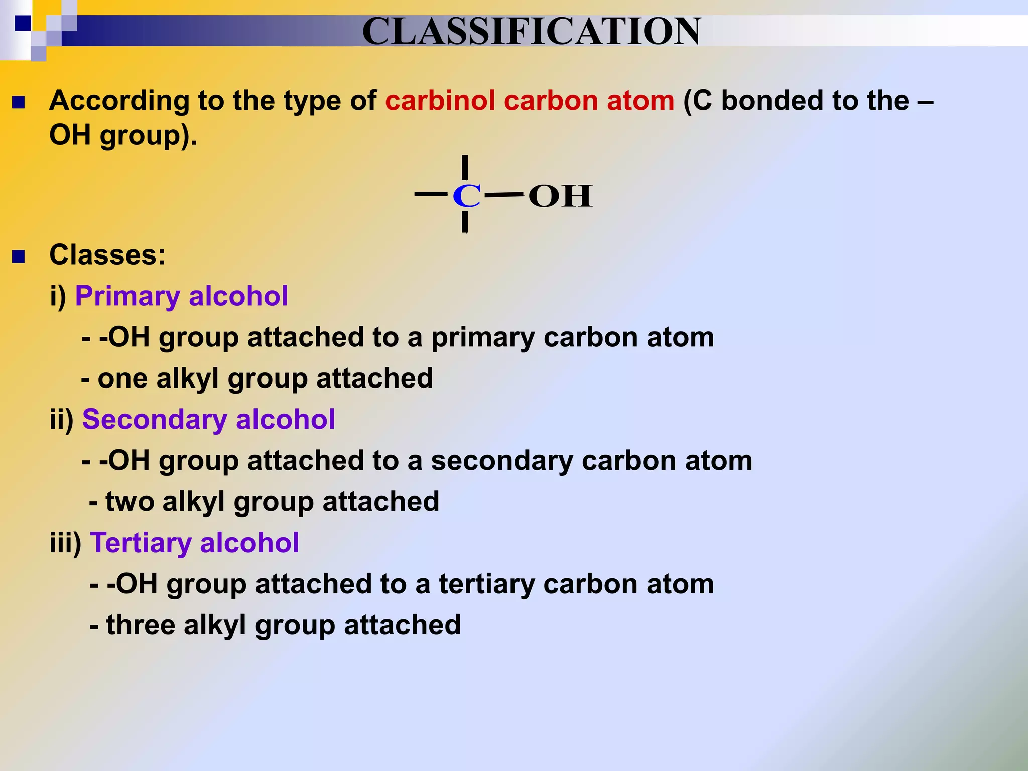 Chapter 1 alcohols | PPTX