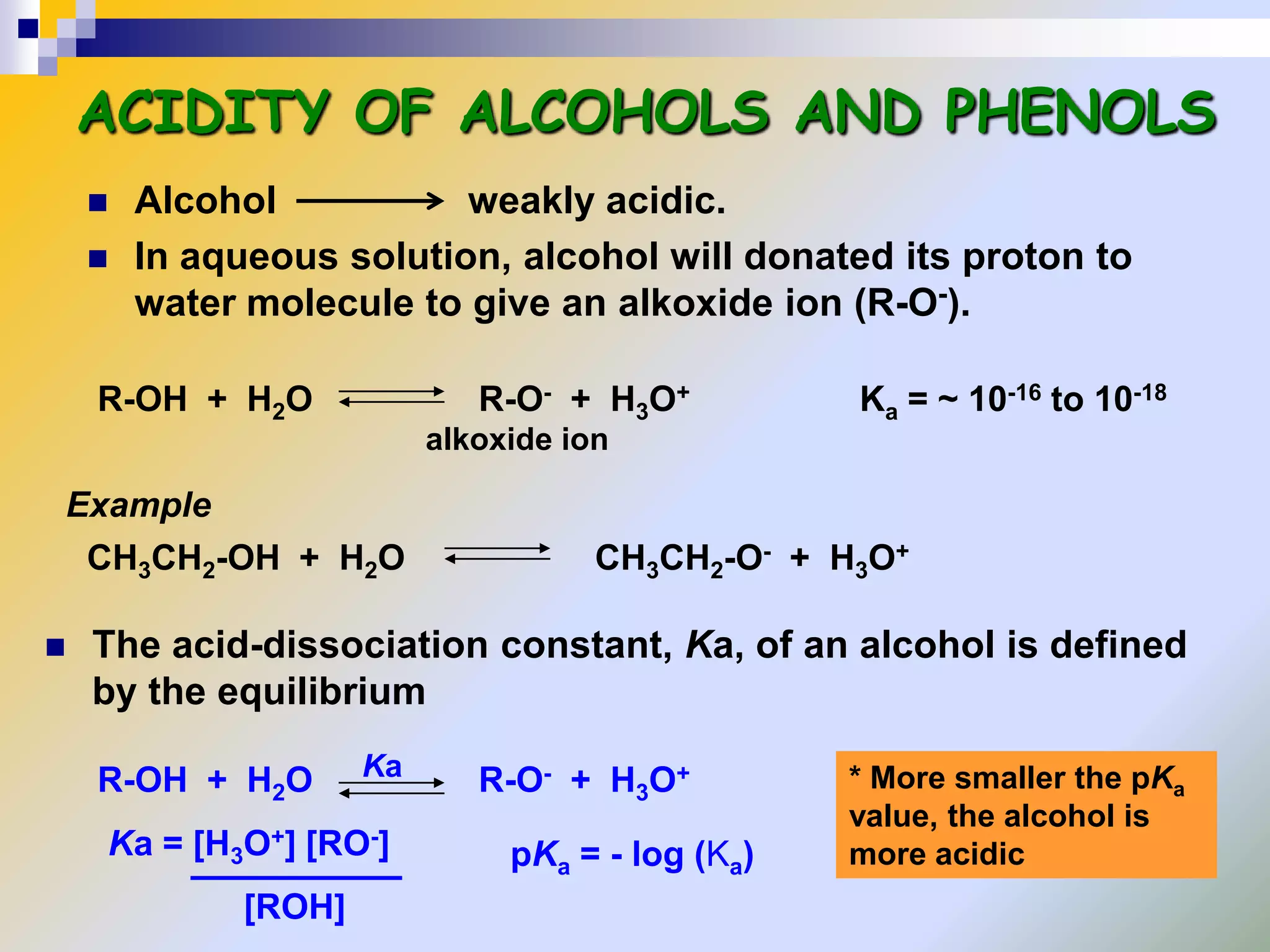 Chapter 1 alcohols | PPTX