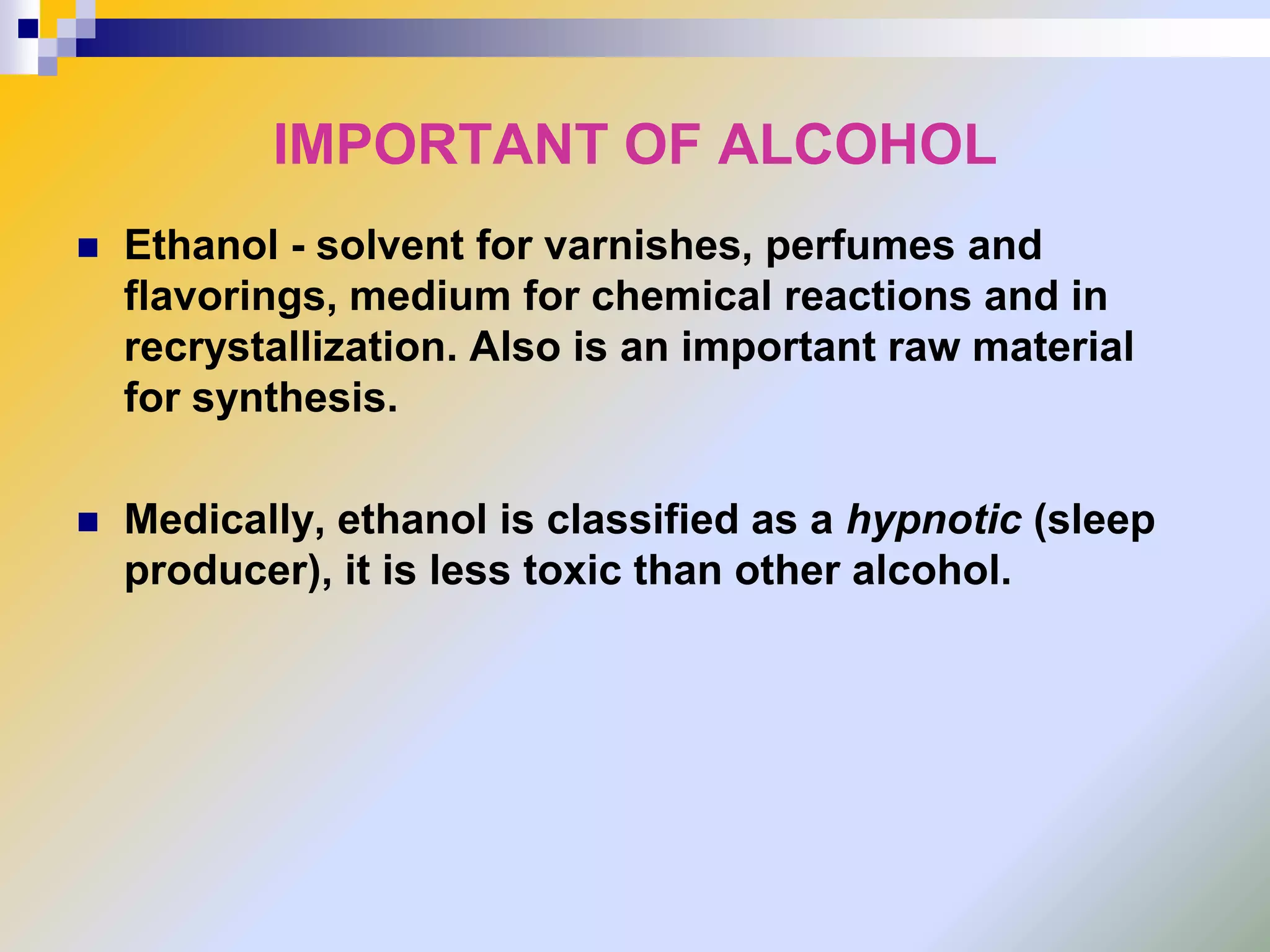 Chapter 1 alcohols | PPTX