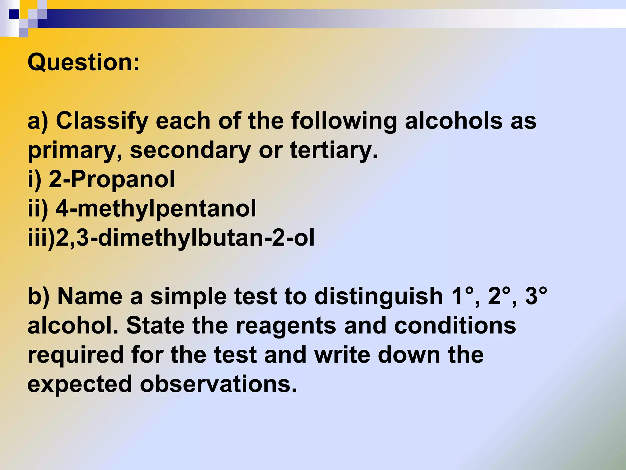 Chapter 1 alcohols | PPTX