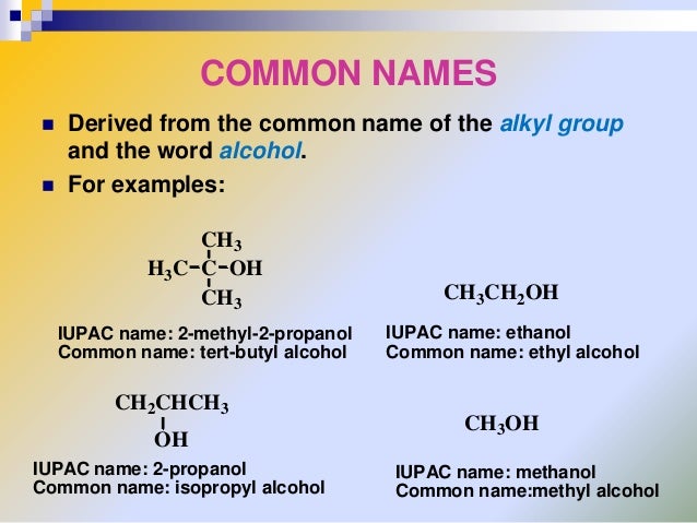 Chapter 1 alcohols