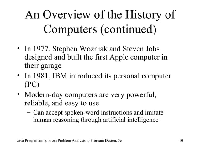 Chapter 1 An Overview Of Computers And Programming Languages Ppt 4408