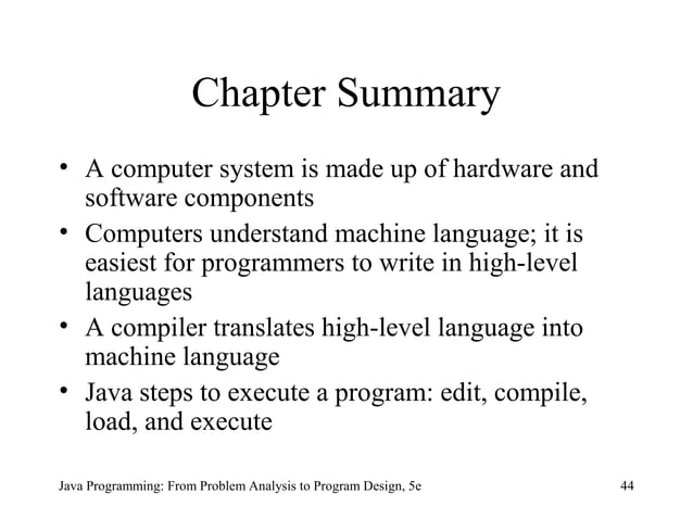 Chapter 1 An Overview Of Computers And Programming Languages Ppt 