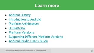 Chapter 1- Mobile Application Development Introduction-java.pptx | Operating Systems | Computer ...