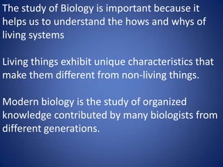 Chapter 1 Introduction to Biology | PPTX