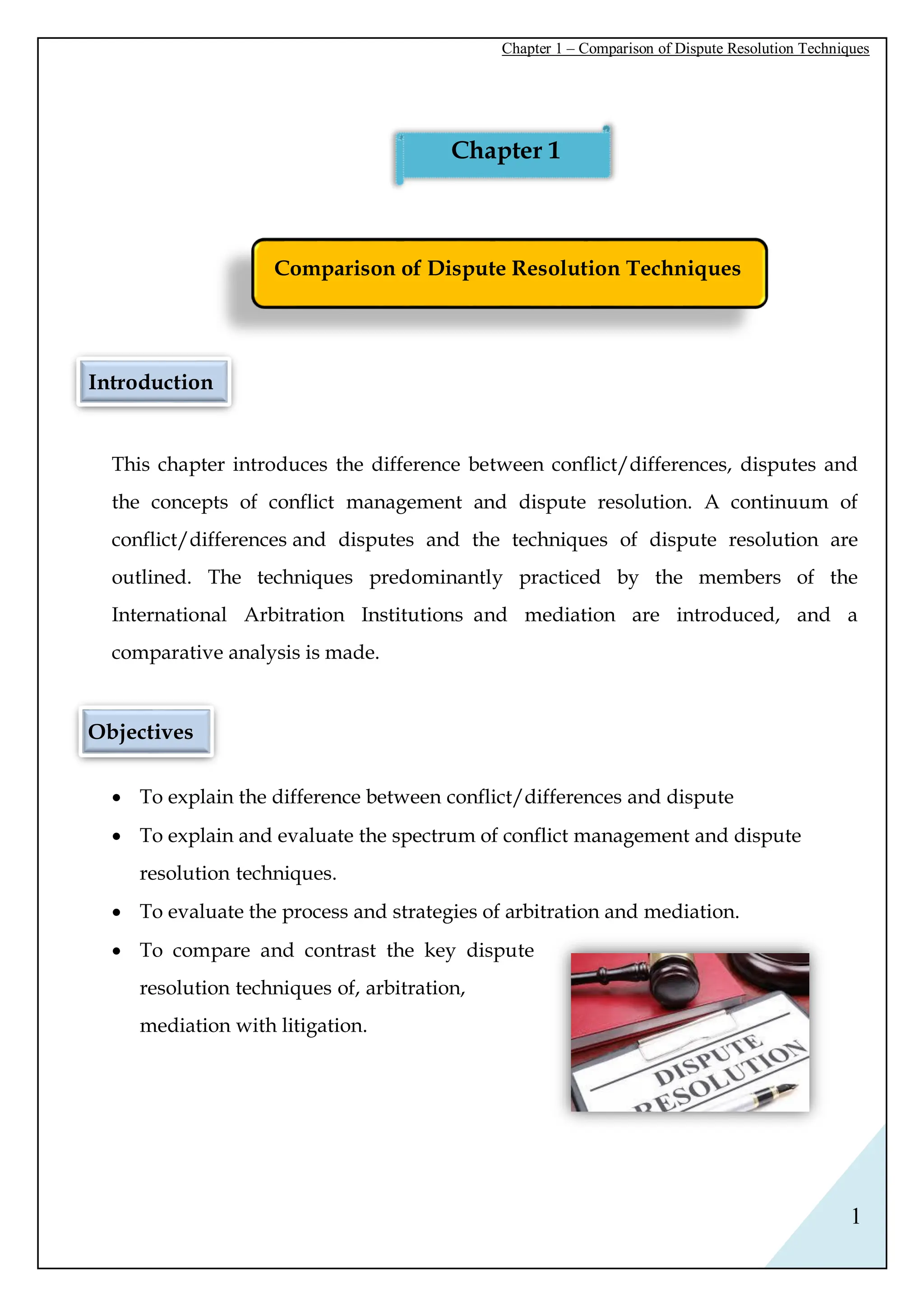 Chapter 1 - Comparsion of Dispute Resolution Technique (1) (1).pdf