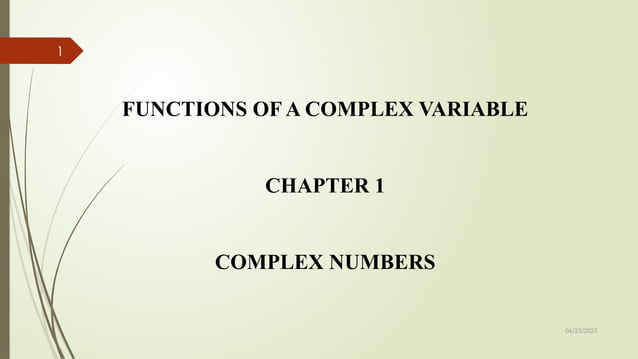Chapter 1-Complex Analysis (2).pptx engineering | PPTX