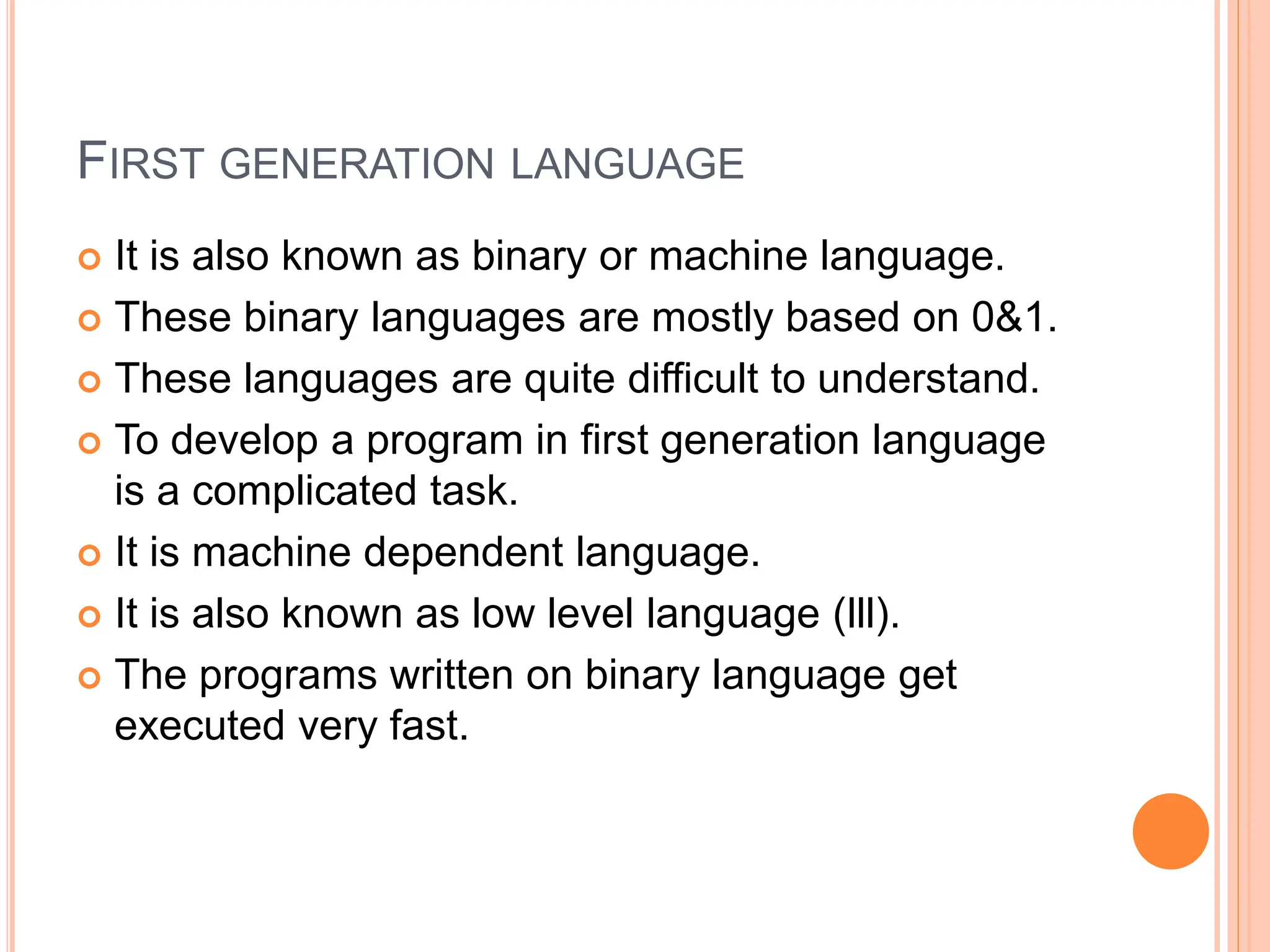 Computer languages that are used in different generations | PPTX