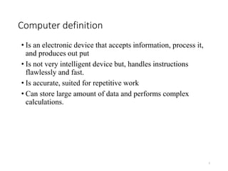 Chapter 1 Introduction to computer components | PPT
