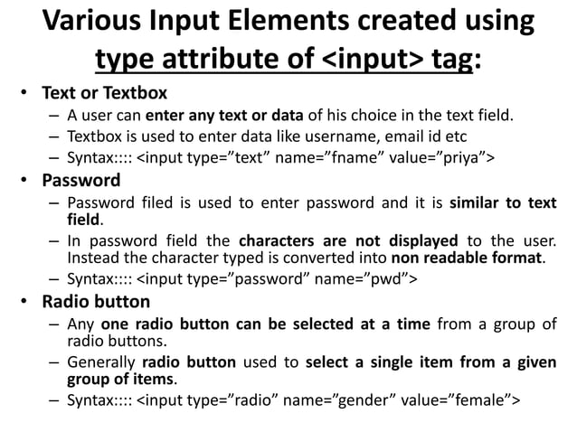 Std 12 Computer Chapter 1 Creating Html Forms Using Kompozer Ppt