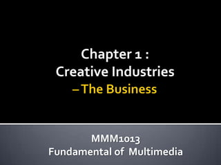 Chapter 1 creative industries | PPTX