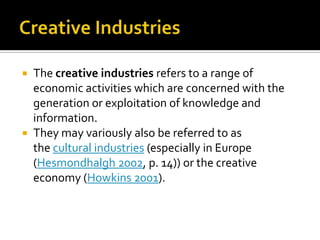 Chapter 1 creative industries | PPTX