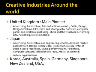 Chapter 1 creative industries | PPTX