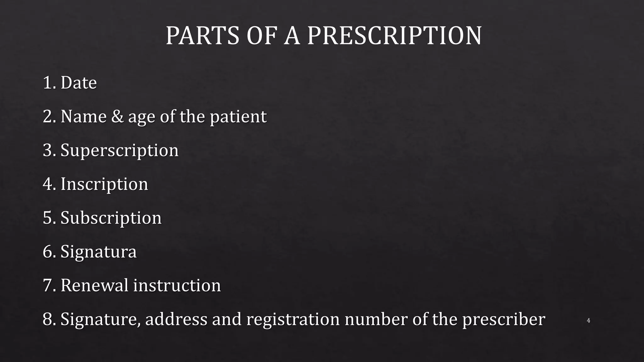 Prescription | Parts of Prescription | Handling of Prescription | PPTX