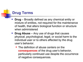 Chapter 1 Drug Use And Abuse | PPT