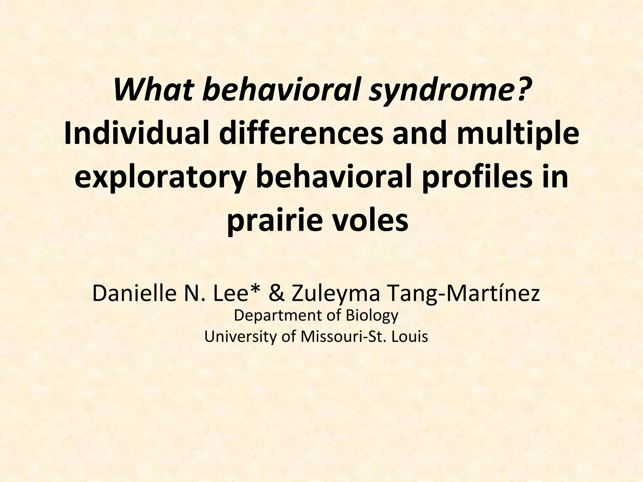 Chapter 1 Exploratory Behavior Profiles | PPT